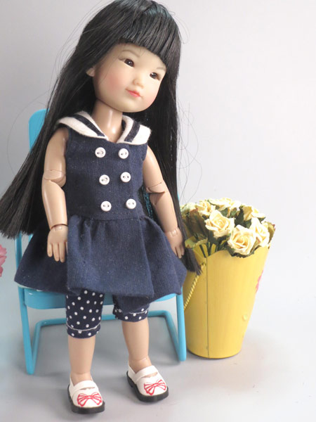 Navy Blue, doll clothes pattern for Ruby Red Galleria, Ten Ping